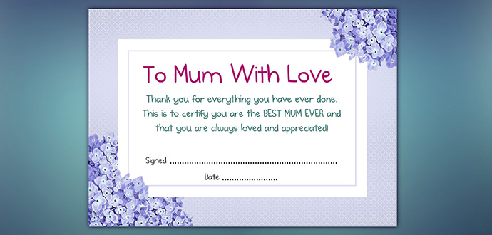 Mother's Day Award Certificates | Download and Print
